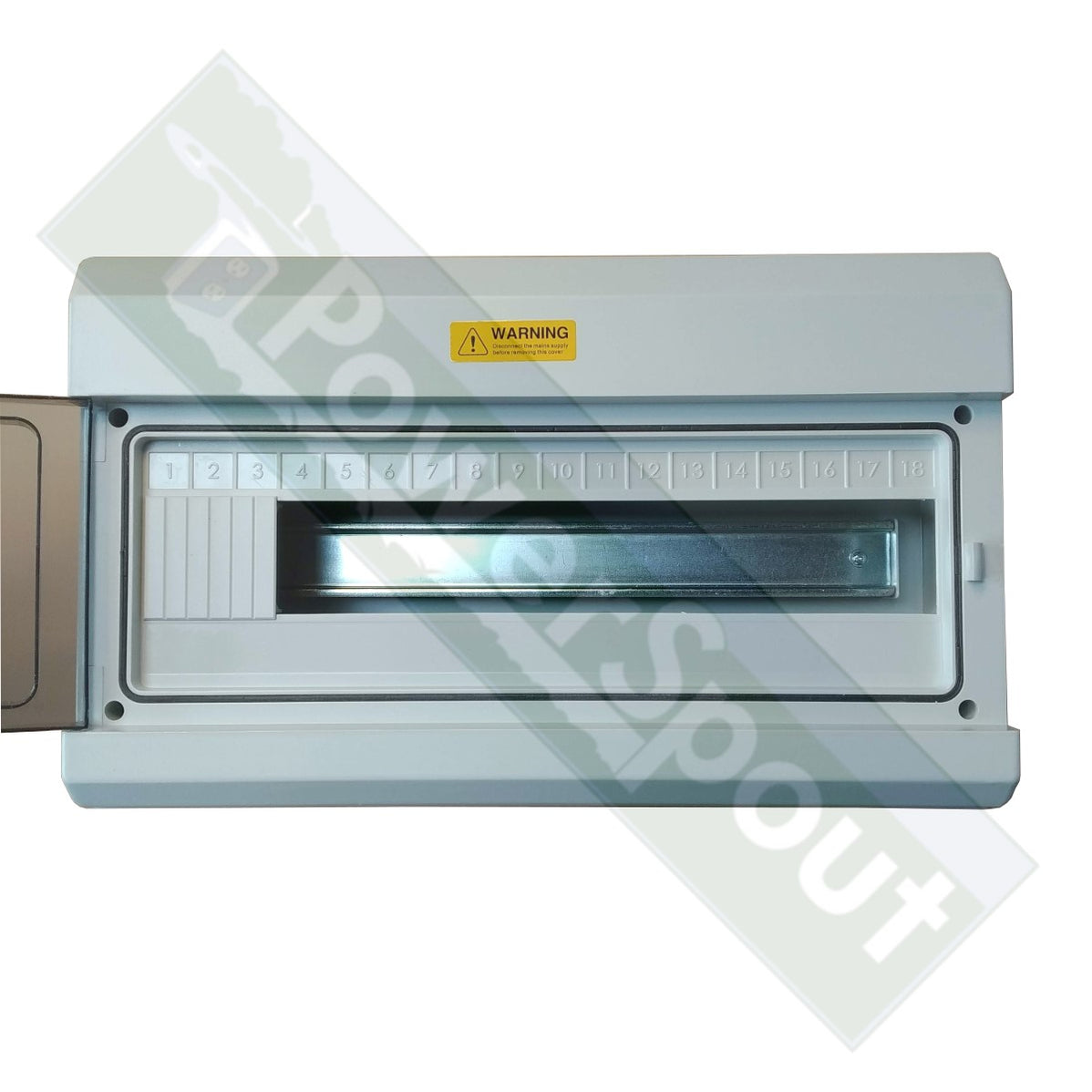 18-way Weatherproof (IP66) DIN Rail Enclosure– PowerSpout